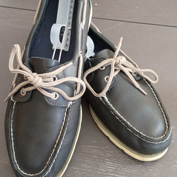 Sperry | Shoes | Sperry Mens 5m Black Leather Boat Shoes Uppers Like ...